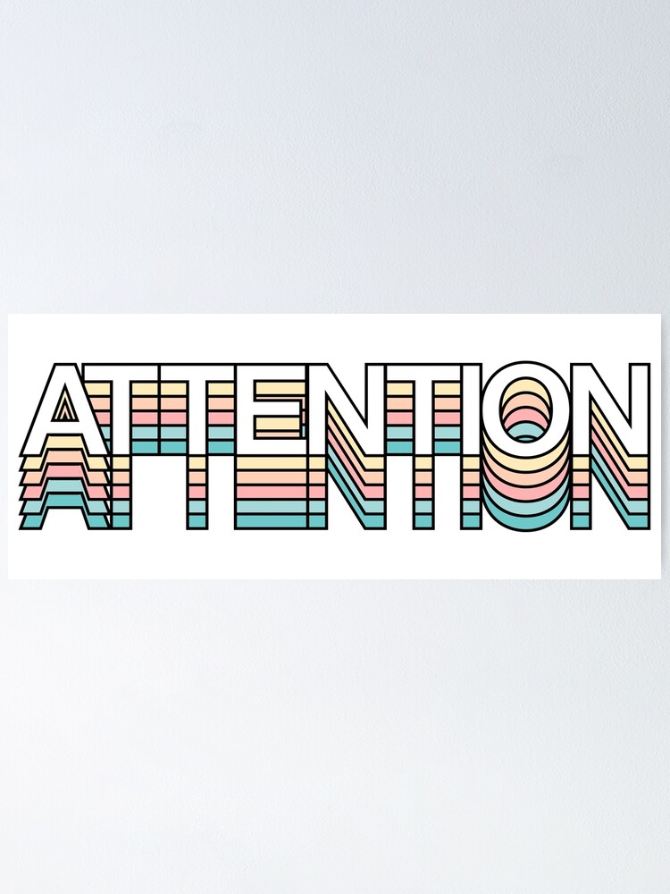 "attention pastel retro aesthetic modern typography" Poster for Sale by ...
