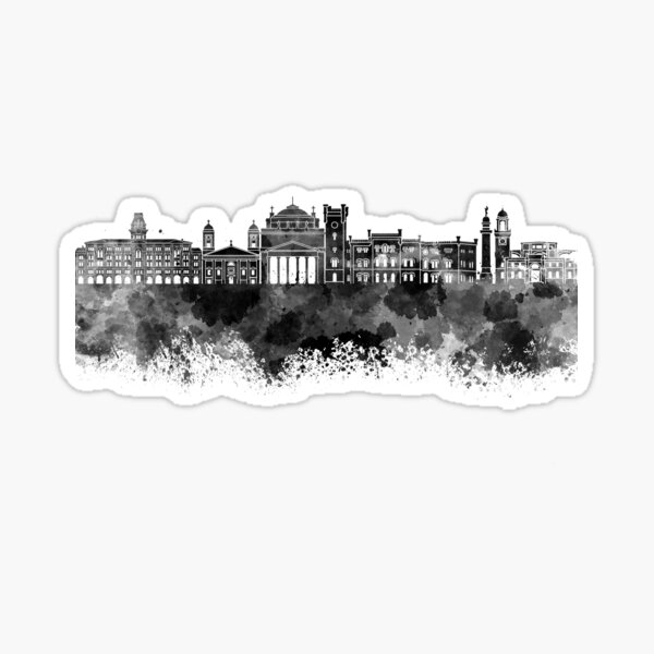 "Trieste skyline in black watercolor" Sticker for Sale by paulrommer ...