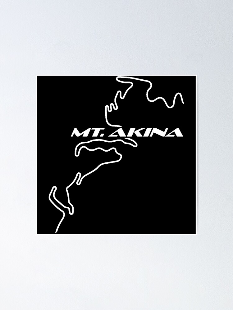 "Mt. Akina Track Map (White)" Poster by Chreeis | Redbubble