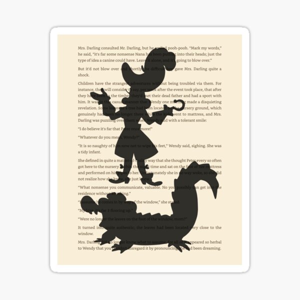"Peter Pan Book Page Art" Sticker for Sale by DazednDesigned | Redbubble