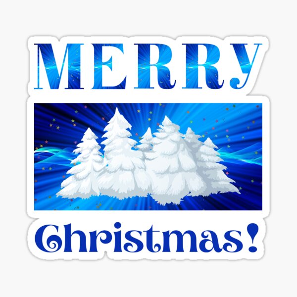 "Merry Christmas in blue and white" Sticker for Sale by Fitandstylish ...