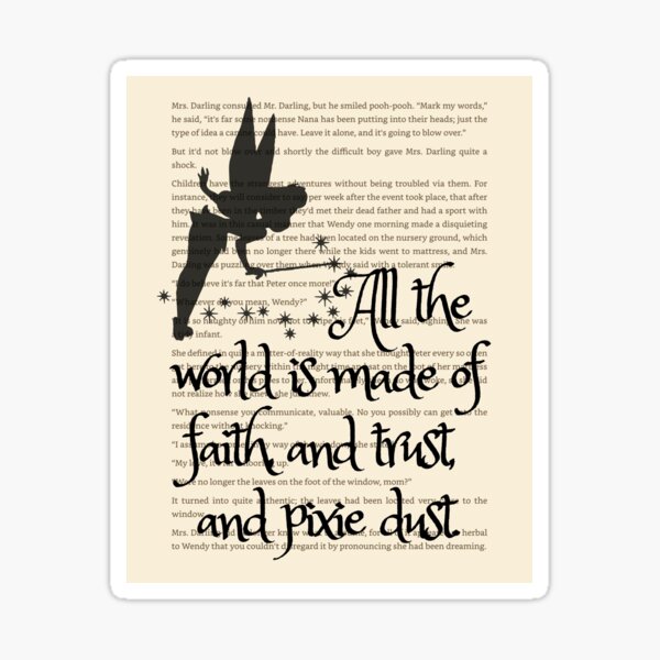 "Peter Pan Book Page Art" Sticker by DazednDesigned | Redbubble