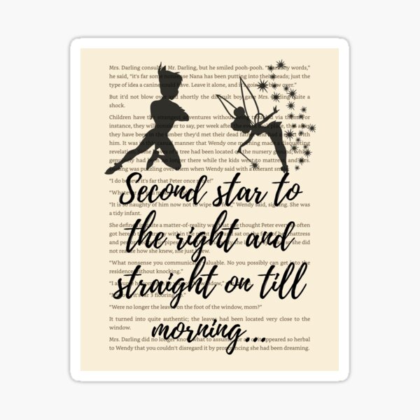 "Peter Pan Book Page Art" Sticker for Sale by DazednDesigned | Redbubble