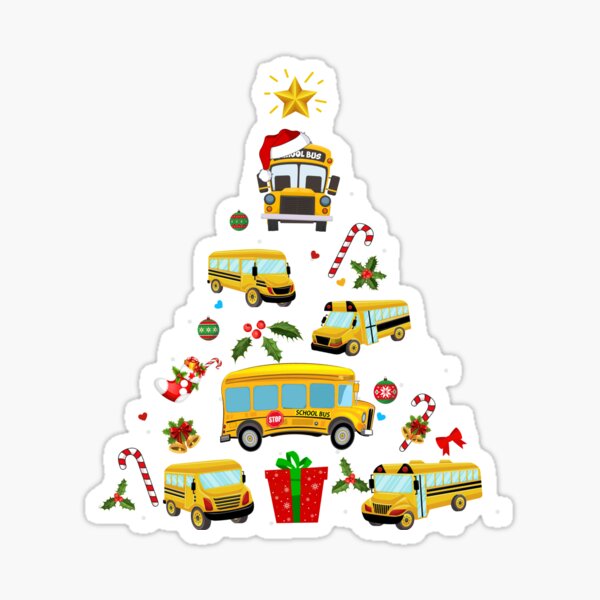"School Bus Driver Christmas Ornament Tree Xmas Holiday 2021" Sticker ...