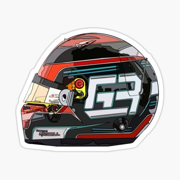 "George Russell F1 Helmet (2)" Sticker for Sale by FCFanatics | Redbubble
