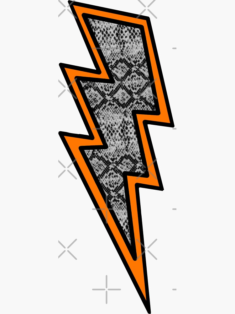 "Snake Skin Orange Lightning Bolt" Sticker for Sale by AHTdesigns ...