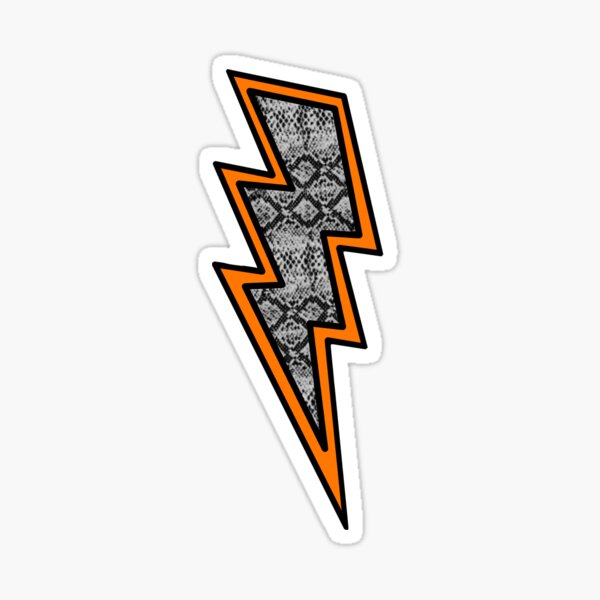 "Snake Skin Orange Lightning Bolt" Sticker for Sale by AHTdesigns ...