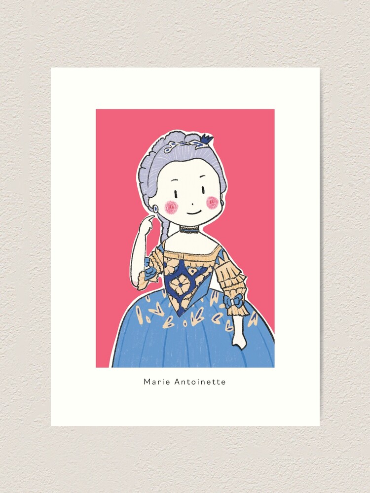 "Cute Hand Drawn History Figures Marie Antoinette Queen of France" Art ...