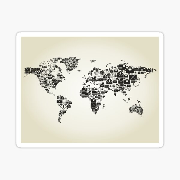 "Letter map" Sticker for Sale by Aleksander1 | Redbubble