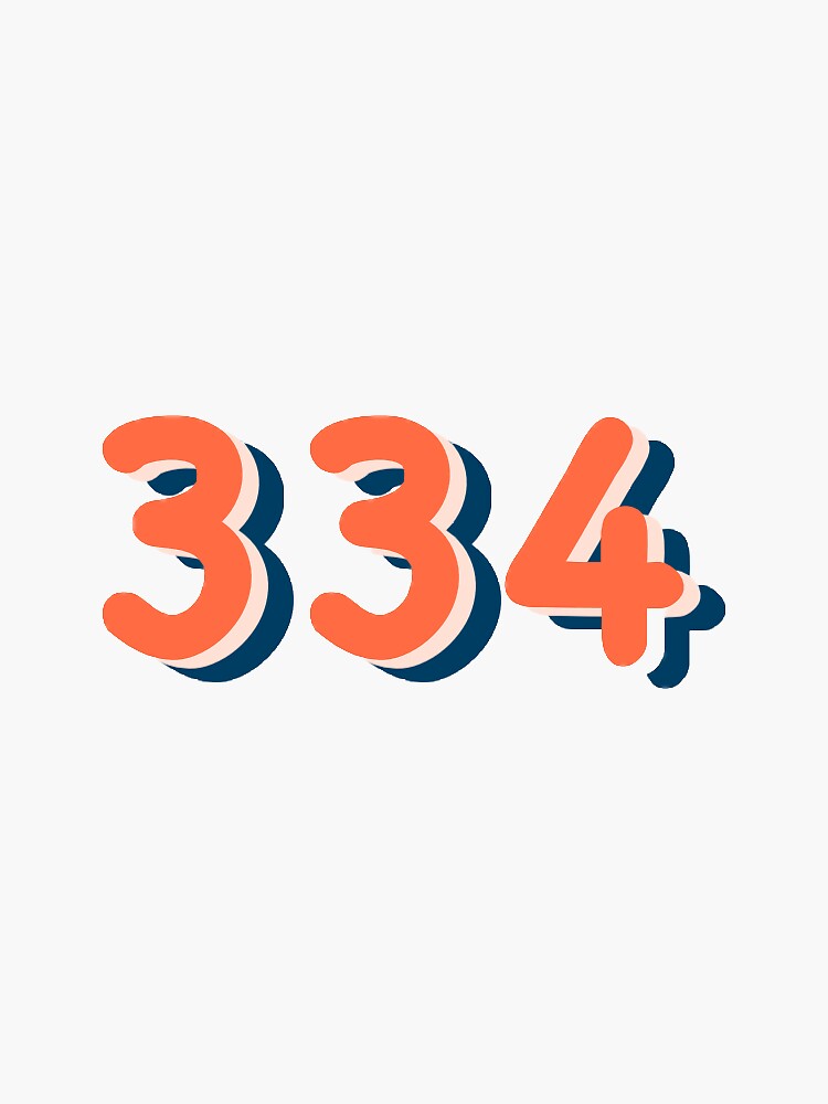 "334 area code sticker" Sticker for Sale by sydrburnett | Redbubble
