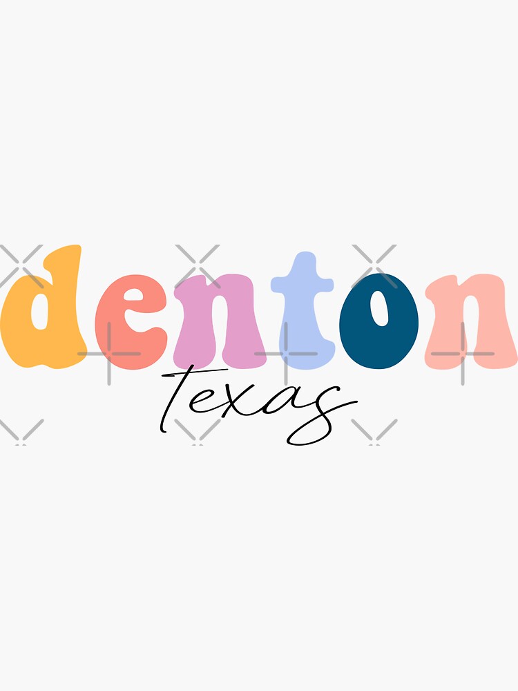 "denton texas groovy rainbow" Sticker by sourpanda | Redbubble