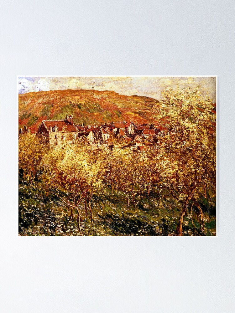 "Claude Monet, Apple Trees In Blossom. Fine Art. Reproduction." Poster ...