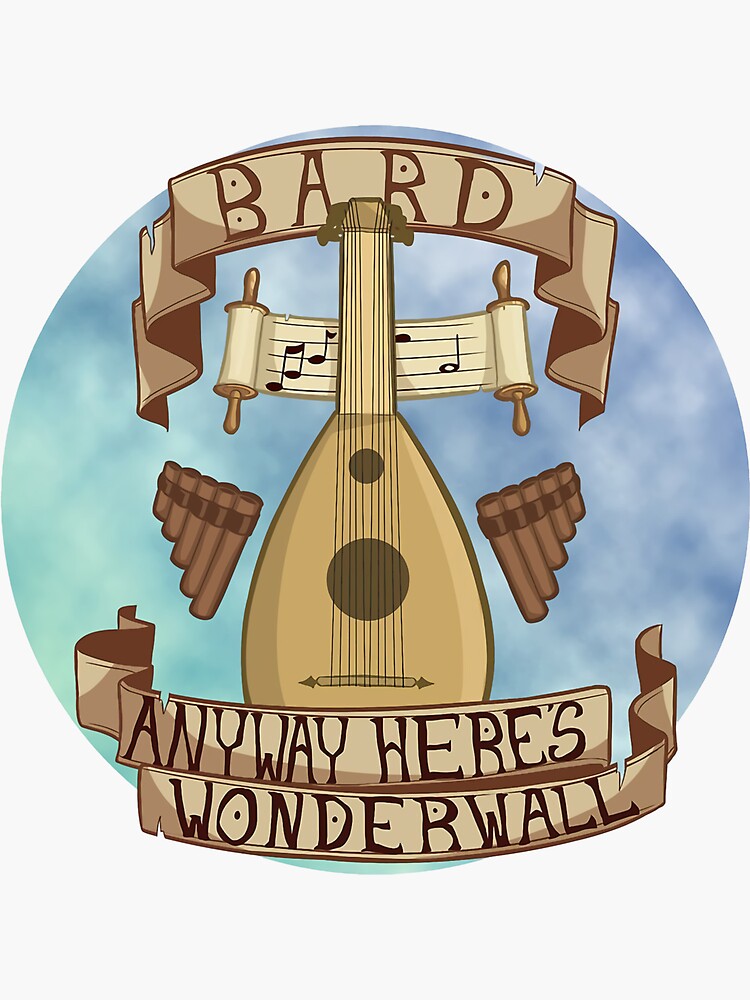 "Bard Anyway Here Wonderwall" Sticker by MarcSandberg | Redbubble