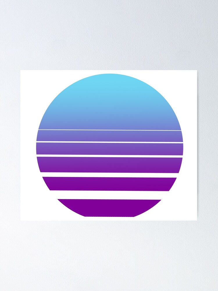 "Synthwave Sun (Blue & Purple)" Poster by DanCanDesign | Redbubble