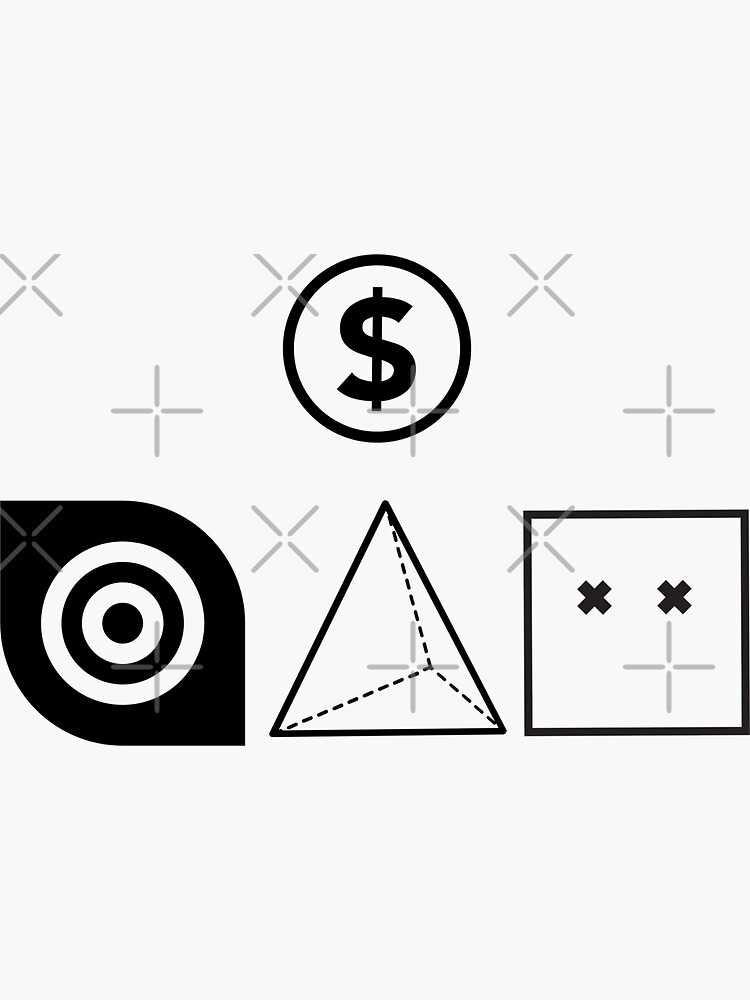 "Triangle Circle Square dollar Game Patterns" Sticker for Sale by ...