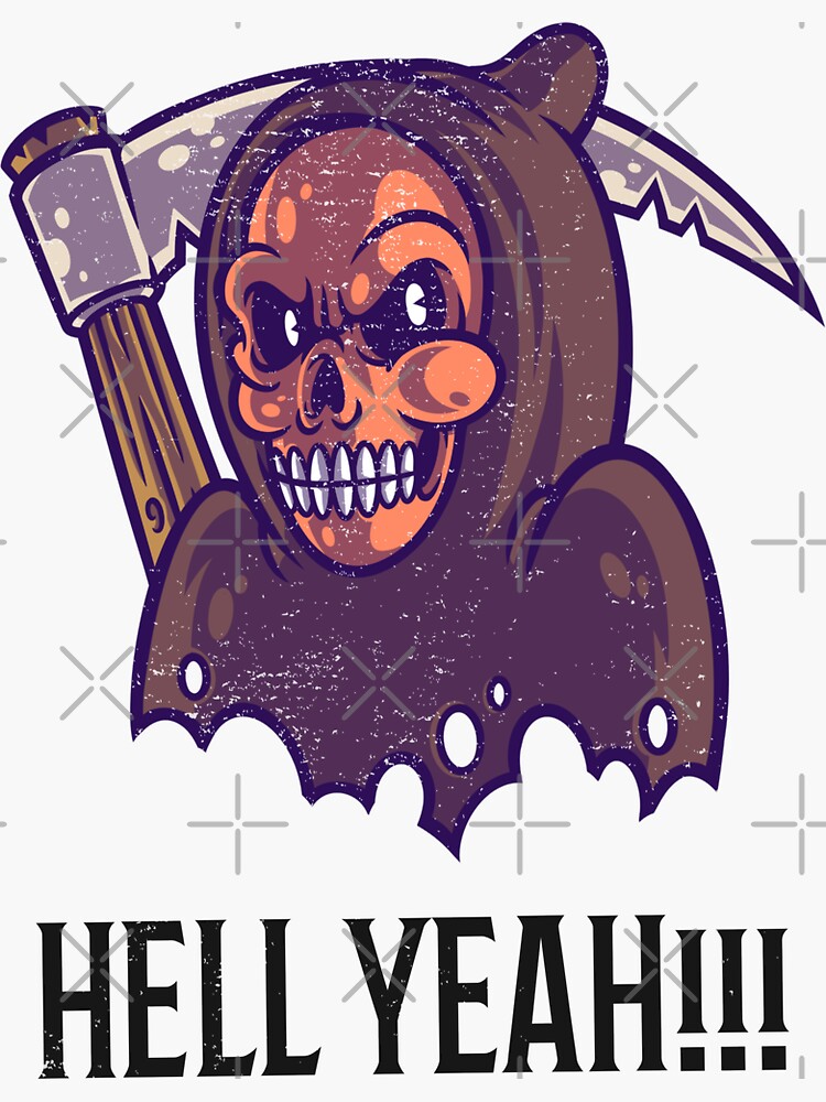 "HELL YEAH SKULL" Sticker for Sale by SudeeshArt | Redbubble