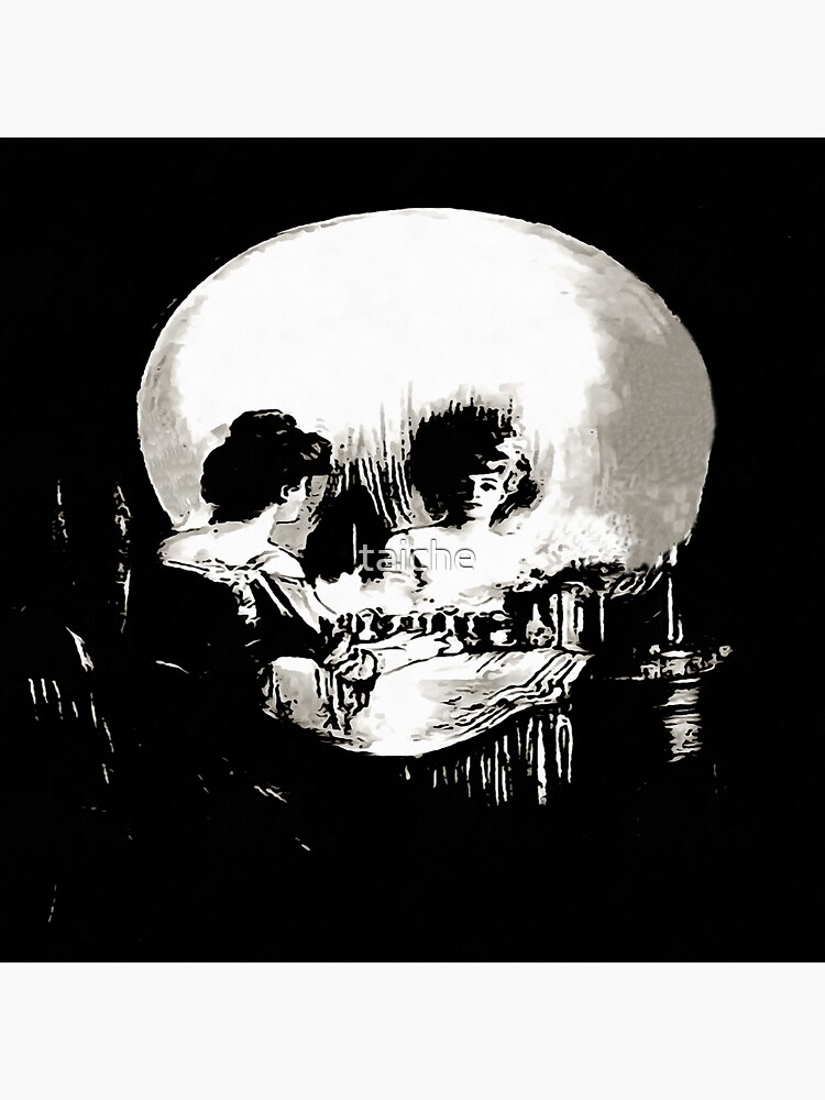 "Woman with Halloween Skull Reflection In Mirror" Sticker for Sale by ...