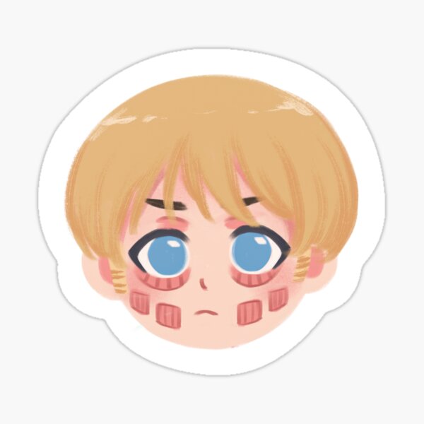"Colossal Titan Armin Sticker" Sticker by nerunerineko | Redbubble