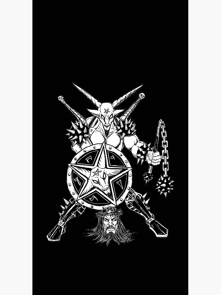 "Baphomet Mace Wielder Black" Poster by alaricbarca | Redbubble