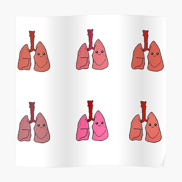 "Cute lungs set" Poster by Tamm-art | Redbubble