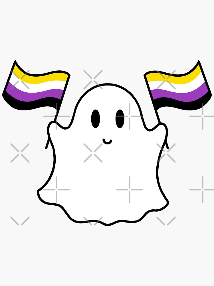 "Ghost nonbinary pride flag " Sticker for Sale by DoesArtAndStuff | Redbubble