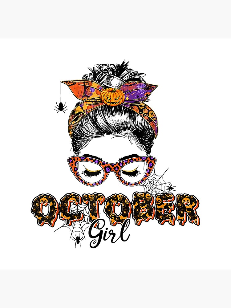 "october girl woman face wink eyes halloween skull tam" Poster for Sale ...