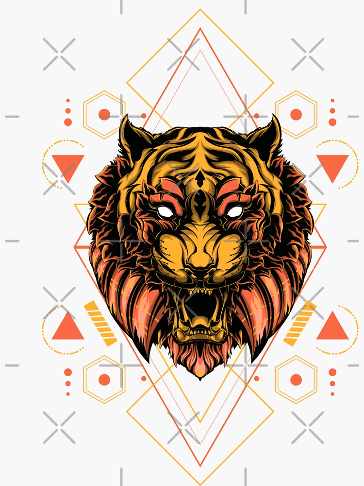 "Geometric Tiger" Sticker by Disentangled | Redbubble
