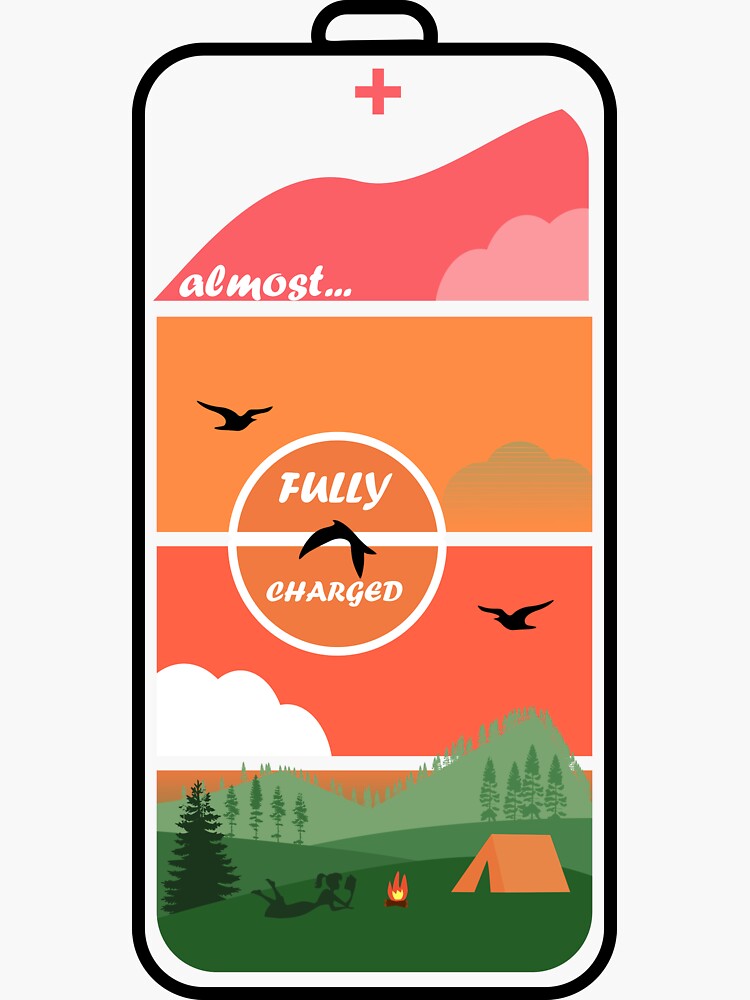 "FULLY CHARGED " Sticker by SEGEDESING | Redbubble