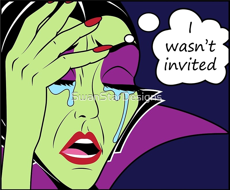 "Villain World Problems - Uninvited" by SwanStarDesigns | Redbubble