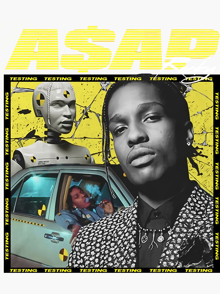 "Asap Rocky, Testing, 90's, Vintage," Sticker for Sale by SorenOliben ...