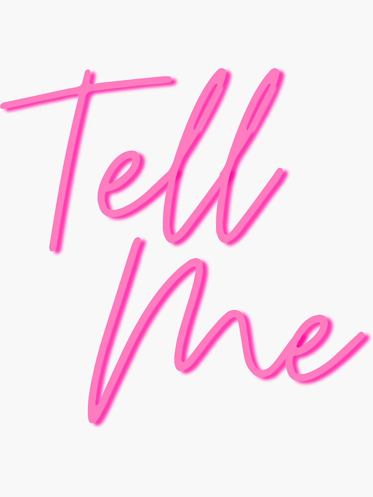 "neon pink tell me word" Sticker by Noir95 | Redbubble