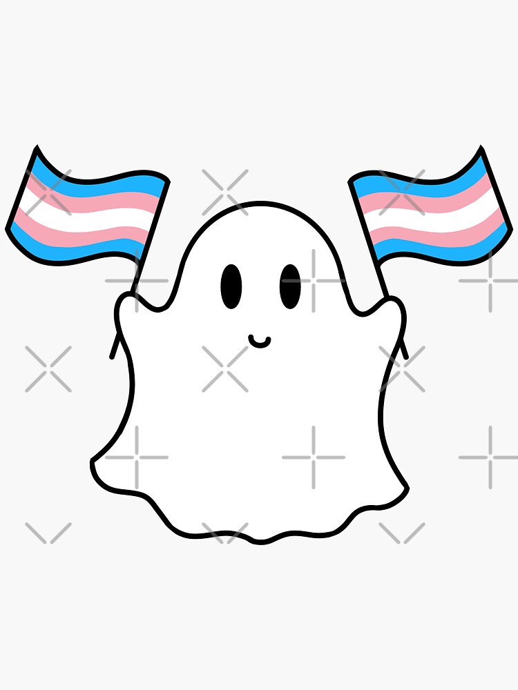 "Ghost transgender pride flag " Sticker for Sale by DoesArtAndStuff ...
