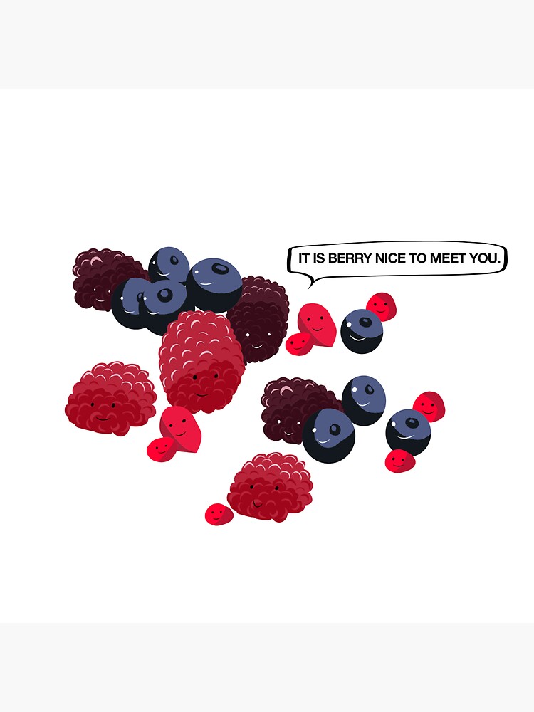 "BERRY NICE TO MEET YOU" Sticker for Sale by Seedy-Avocado | Redbubble
