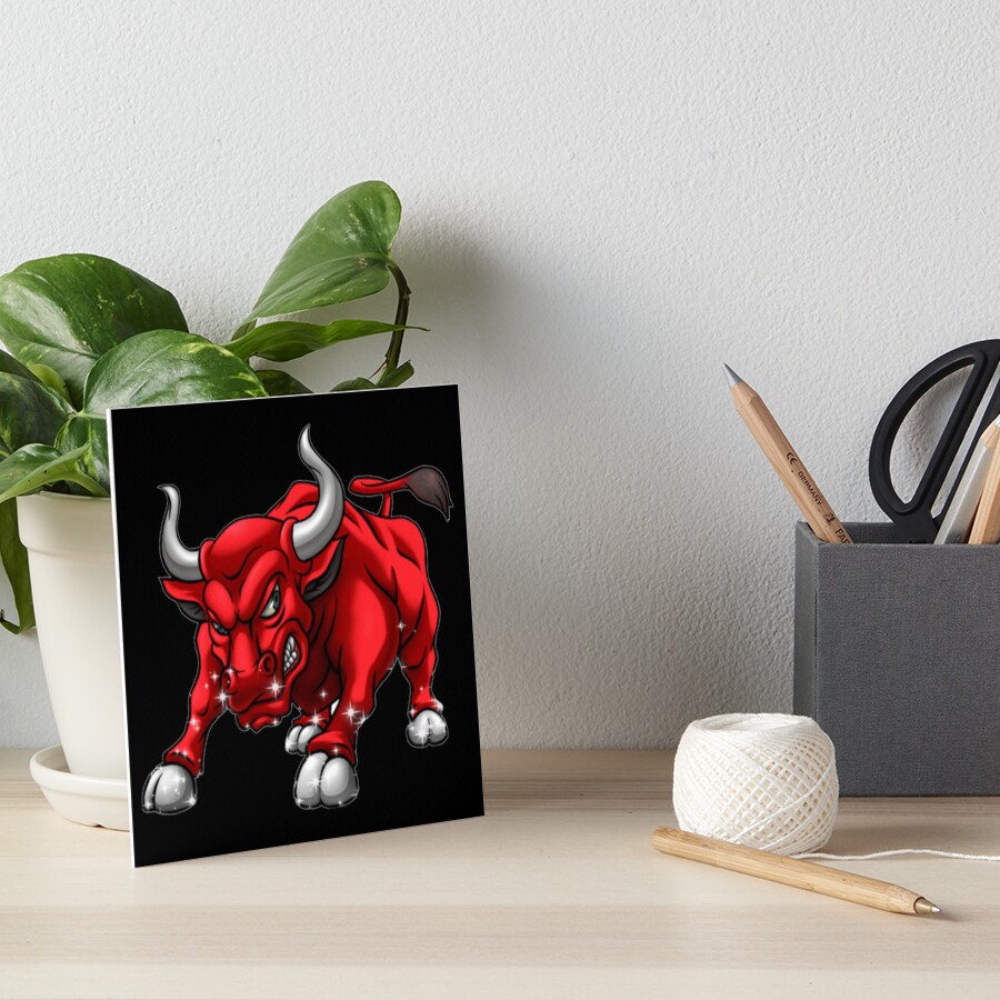 "Angry & Scary Red Bull" Art Board Print by Jana01 | Redbubble