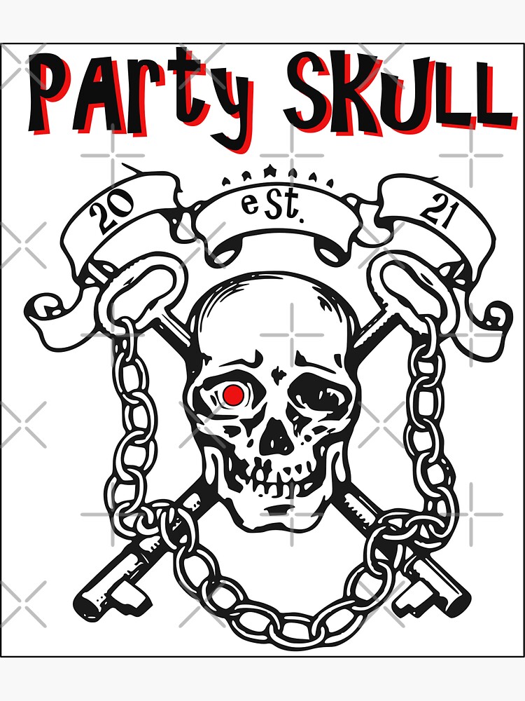"Party Skull - Halloween skull" Sticker by VitoTDesign | Redbubble