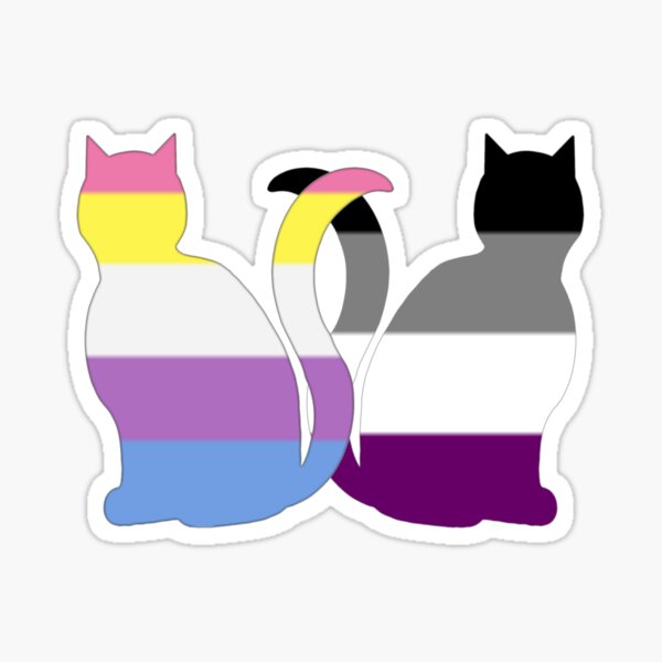 Bigender Ace Pride Cats Sticker For Sale By Shaneisadragon Redbubble