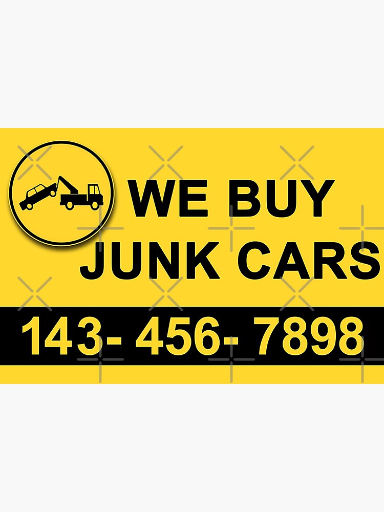 "We Buy Junk Cars" Sticker for Sale by SeanGluz | Redbubble