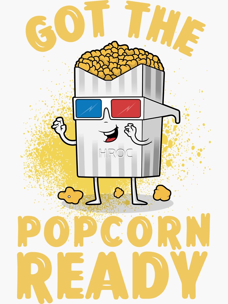 "Got the Popcorn Ready Vintage Cinema Retro design! " Sticker by HROC ...