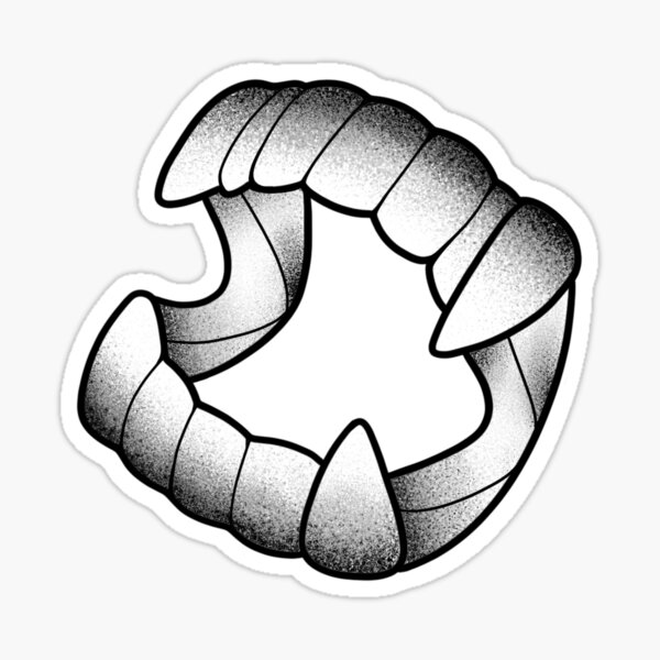 "Fangs" Sticker for Sale by baleighmakara | Redbubble