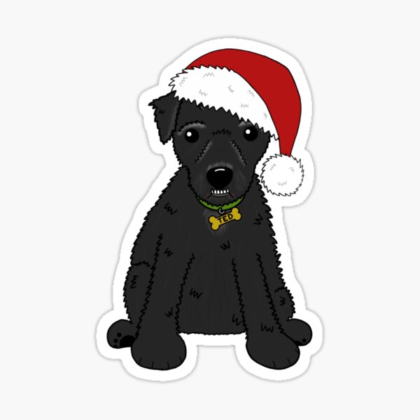 "Christmas Ted the dog from gone fishing" Sticker by MaggiesDoorstep ...