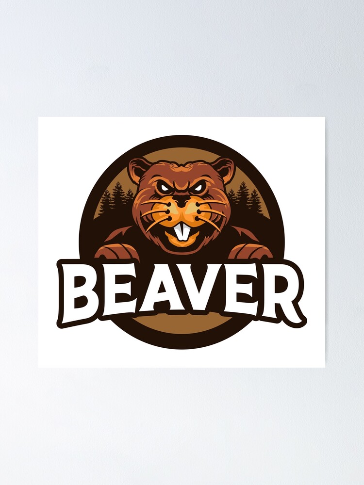 "Angry Beaver sticker " Poster for Sale by Stickers-hut | Redbubble