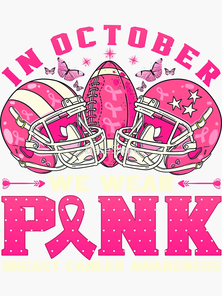 "In October We Wear Pink Breast Cancer Awareness Football Lineman ...