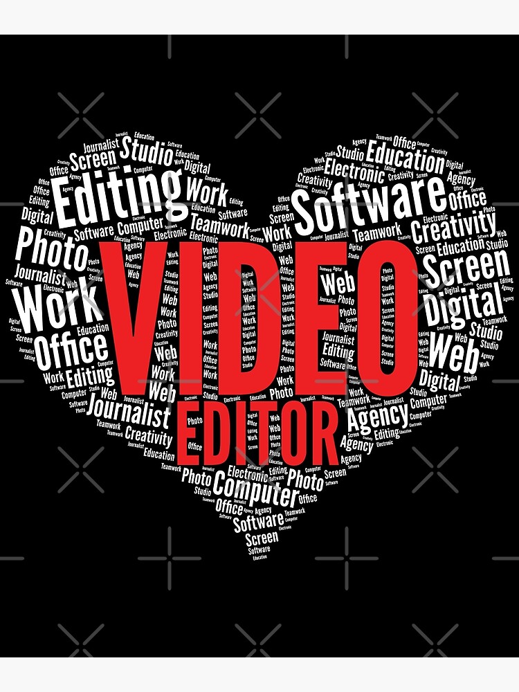 "Video editor Heart Shape Word Cloud Design print" Poster by ...
