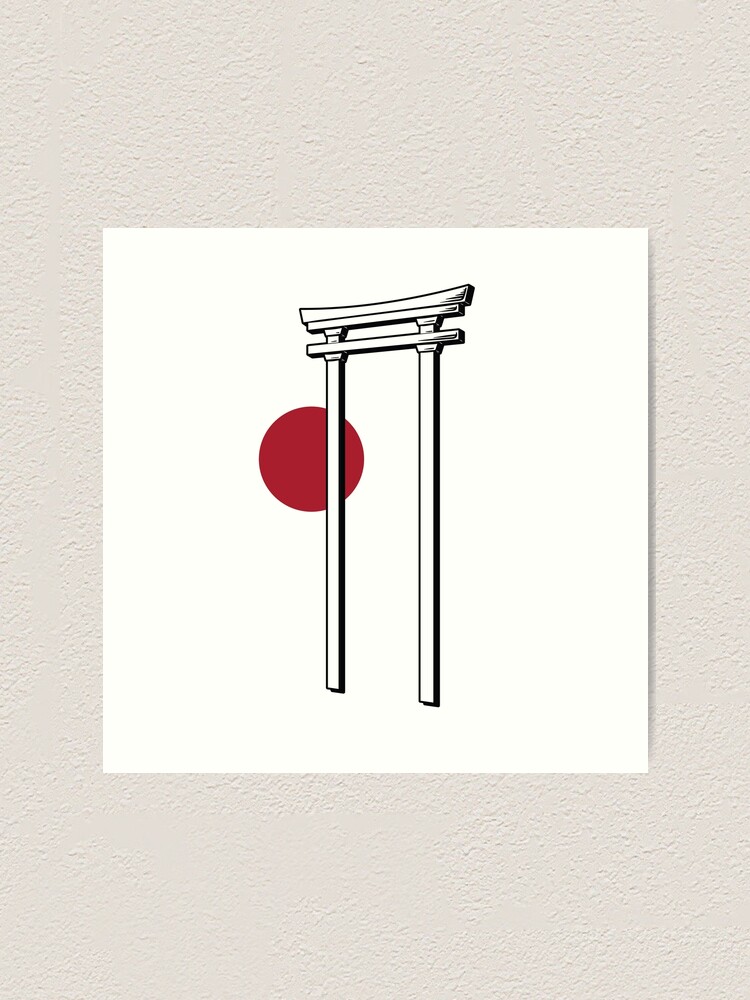 "Torii, Traditional Japanese gate white background" Art Print for Sale ...