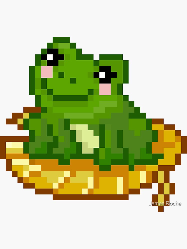"8-Bit Frog on a Leaf" Sticker for Sale by JRPhotography18 | Redbubble