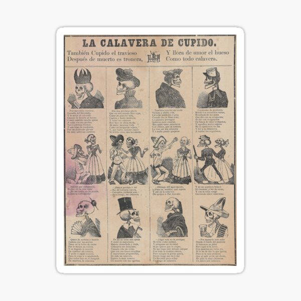 "Cupid's Skeleton by Guadalupe Posada" Sticker by McSeller | Redbubble