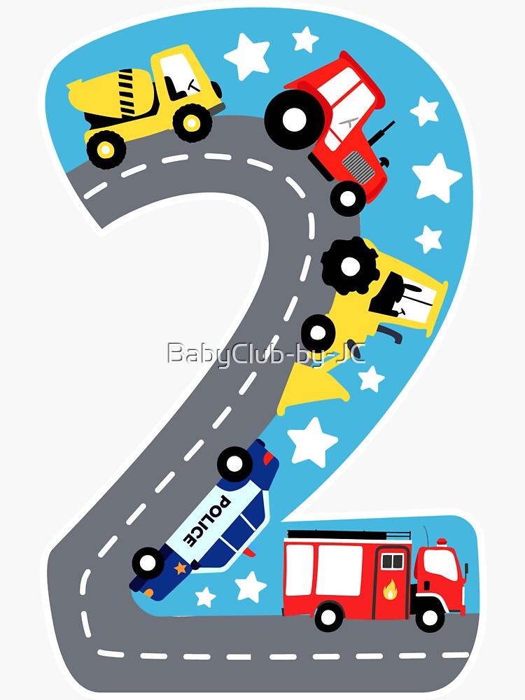 "Adorable design for kids featuring the number two" Sticker for Sale by ...