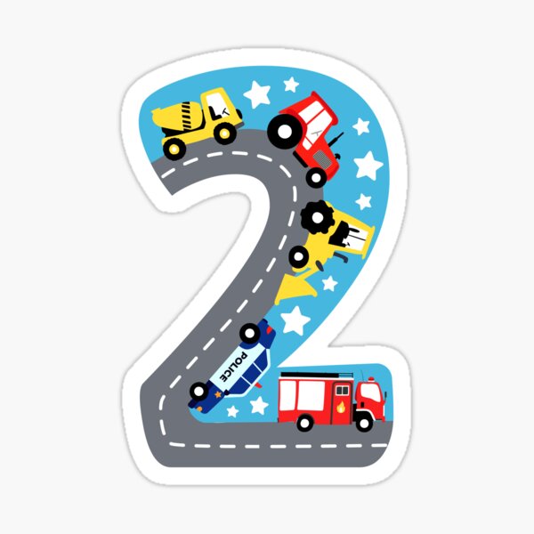 "Adorable design for kids featuring the number two" Sticker for Sale by ...