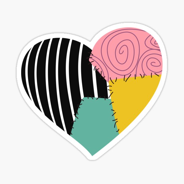 "Jack Skellington & Sally Heart" Sticker for Sale by peppermint-cat ...