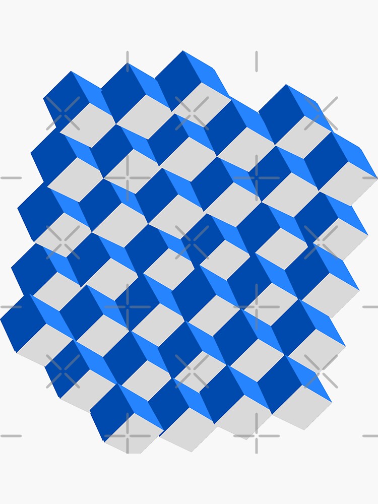 "3D BLOCK PATTERN" Sticker for Sale by SpecsGAL | Redbubble